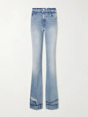 HAIKURE Flora Distressed Mid-rise Flared Jeans