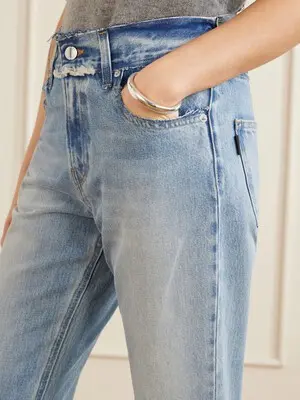HAIKURE Flora Distressed Mid-rise Flared Jeans