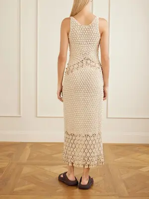 Rabanne Embellished Crocheted Cotton Midi Dress