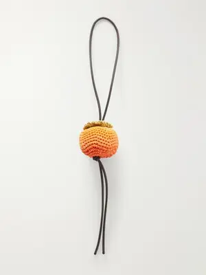 JW Anderson Crocheted Cotton And Leather Bag Charm