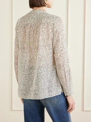 MARANT ETOILE Isabel Maria Polka Dot Organic Cotton Voile Blouse