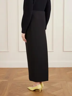 Khaite Lyle Crepe Midi Skirt