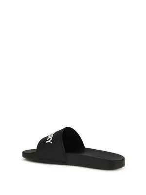 Burberry Embossed Logo Slide Slippers - Black
