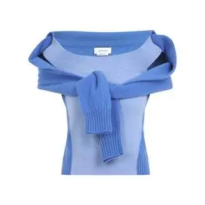 Alexander McQueen Layered Knit Top With Cut-out Detail - Blue