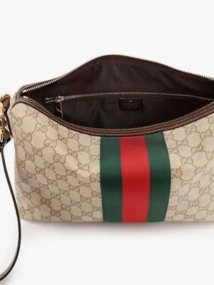 Gucci Gg Canvas Crossbody Bag With Nastro Web - Multicolor