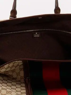 Gucci Gg Fabric Travel Bag With Web Detail - Multicolor