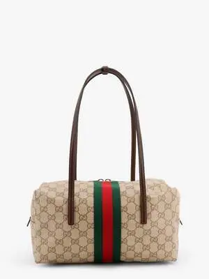 Gucci Melrose Gg Fabric Shoulder Bag - Cream