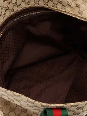 Gucci Gg Fabric Shopping Bag With Nastro Web Handle - Multicolor