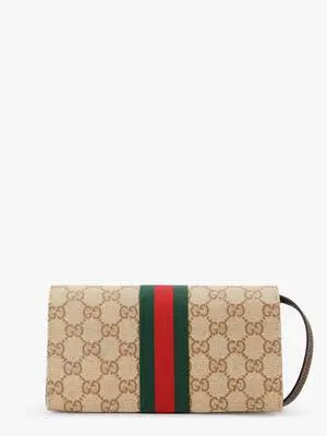 Gucci Gg Fabric Shoulder Bag With Nastro Web Detail - Cream
