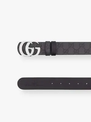 Gucci Gg Marmont Reversible Leather Belt - Black