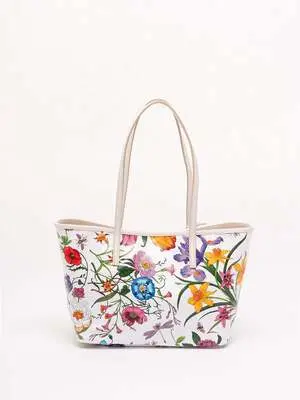 Gucci Floral Print Canvas Tote Bag
