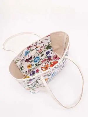 Gucci Floral Print Canvas Tote Bag