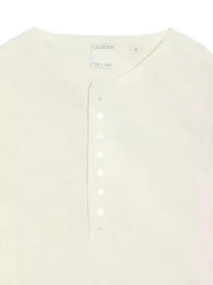 Calvin Klein Christopher Button-placket Short-sleeve Sweatshirt - Neutrals