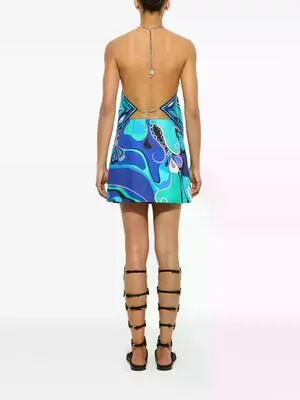 Emilio Pucci Iride Print Silk Halterneck Top