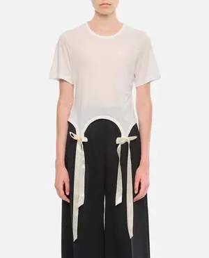 Simone Rocha T-shirt With Bow Detail - Bianco