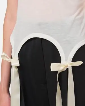 Simone Rocha T-shirt With Bow Detail - Bianco