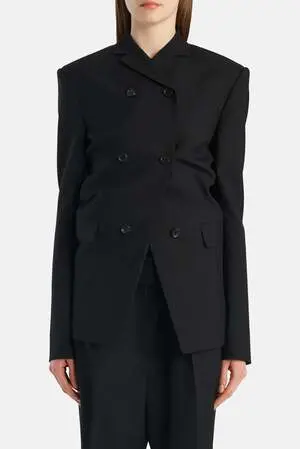 Khaite Rolo Double-breasted Wool And Silk Blend Jacket - Nero