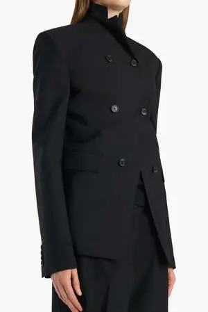 Khaite Rolo Double-breasted Wool And Silk Blend Jacket - Nero