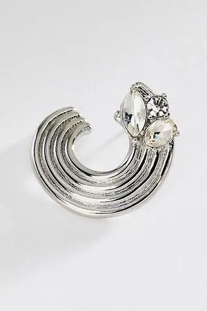 Anthropologie Circular Ribbed Post Earrings - Silver