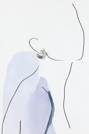 Anthropologie Circular Ribbed Post Earrings - Silver