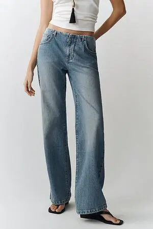 PILCRO Mid Rise Clean Waist Stovepipe Jeans