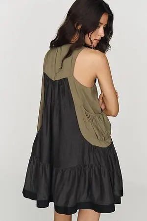 Anthropologie Sleeveless Zip-up Mini Dress