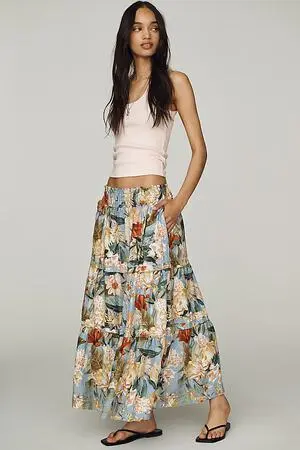 THE SOMERSET COLLECTION BY ANTHROPOLOGIE Tiered Maxi Skirt