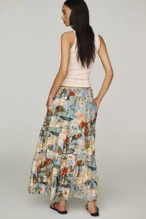 THE SOMERSET COLLECTION BY ANTHROPOLOGIE Tiered Maxi Skirt