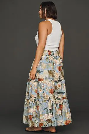 THE SOMERSET COLLECTION BY ANTHROPOLOGIE Tiered Maxi Skirt