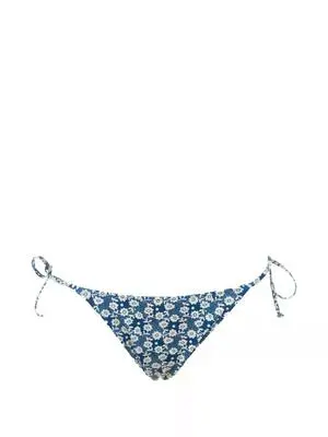 MC2 SAINT BARTH Floral Print Side-tie Bikini Bottoms - Blue
