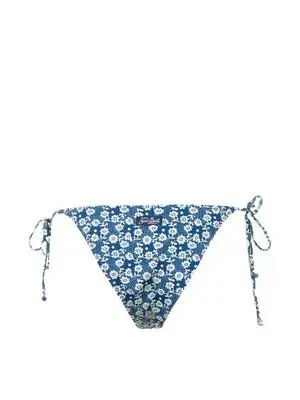 MC2 SAINT BARTH Floral Print Side-tie Bikini Bottoms - Blue