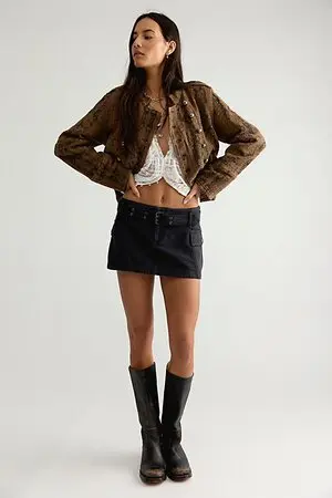 Free People Arenal Mini Skirt - Black
