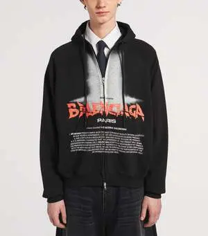 Balenciaga Cotton Graphic Print Hoodie
