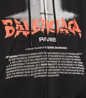 Balenciaga Cotton Graphic Print Hoodie
