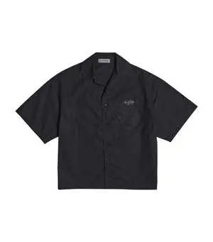 Balenciaga Cotton Logo Bowling Shirt - Black