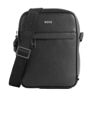 Hugo Boss Logo-print Leather Messenger Bag