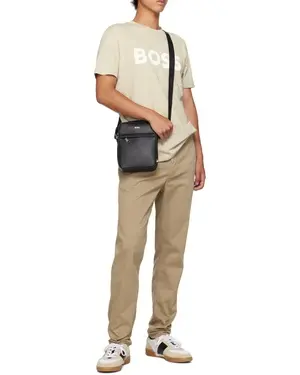 Hugo Boss Logo-print Leather Messenger Bag