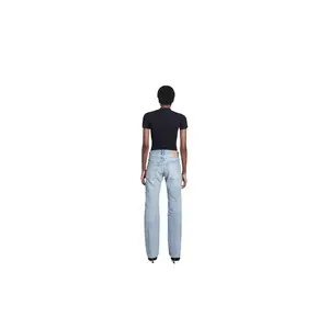 Balenciaga All-over Hole Detailed Low Waist Jeans
