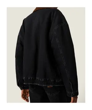 Miu Miu Logo-patch Zipped Denim Padded Jacket