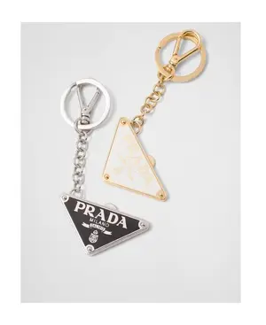 Prada Logo-triangle Set-of-two Keyrings