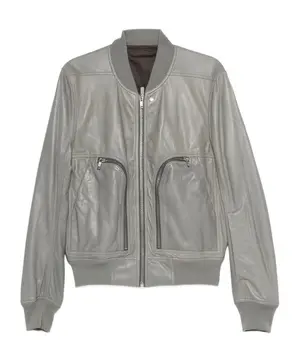 Rick Owens Bauhaus Flight Leather Jacket - Gray