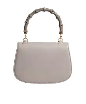 Gucci Bamboo 1947 Small Bag With Top Handle And Shoulder Strap - Grey
