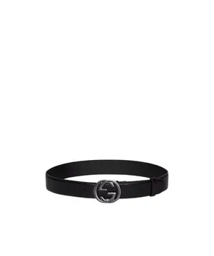 Gucci Interlocking G Buckle Belt - Black