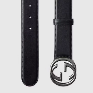 Gucci Interlocking G Buckle Belt - Black