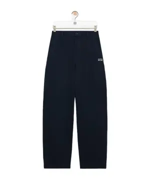 Loewe Trousers In Cotton - Black