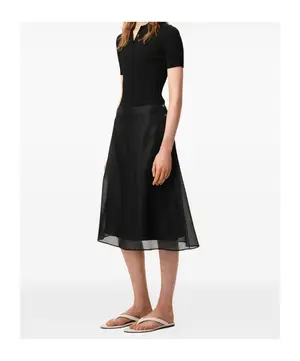 Ami Midi Sheer A-line Midi Skirt