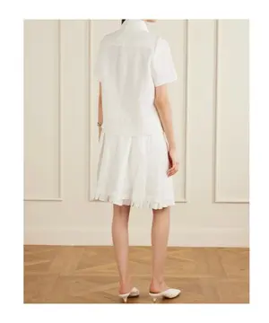 SHUSHU/TONG Short-sleeved Bow-detail High-neck Shirt