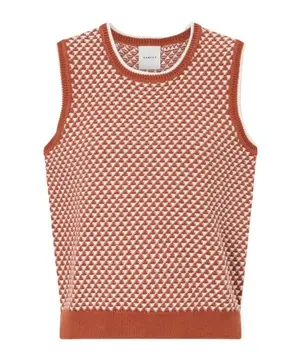 Varley Jenson Two-tone Knitted Cotton Vest