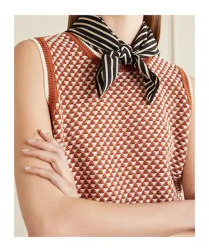 Varley Jenson Two-tone Knitted Cotton Vest