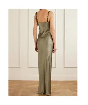 Balmain Embellished Slit Dress - Green